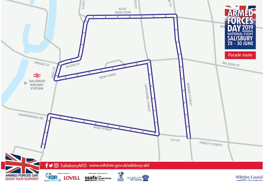 Parade Route for National Armed Forces Day in Salisbury - Salisbury BID